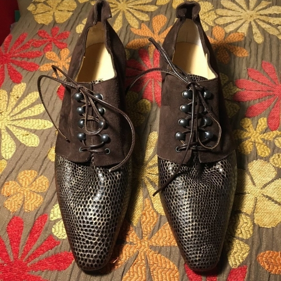 Yaska | Shoes | Yaska Italian Leather Brown Laceup Shoes 37 | Poshmark